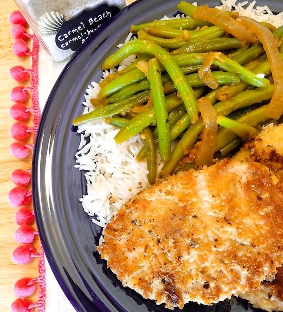 Seared Herb-Breaded Gardein with Green Beans - Vanguard of Hollywood