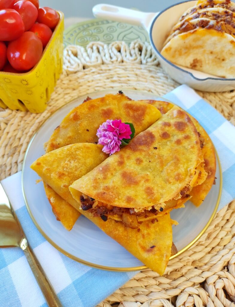 Soyrizo Potato Hash Quesadillas - Vanguard of Hollywood