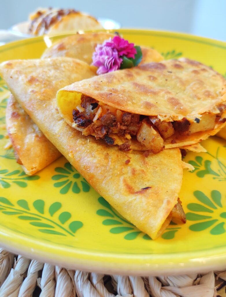 Soyrizo Potato Hash Quesadillas - Vanguard of Hollywood