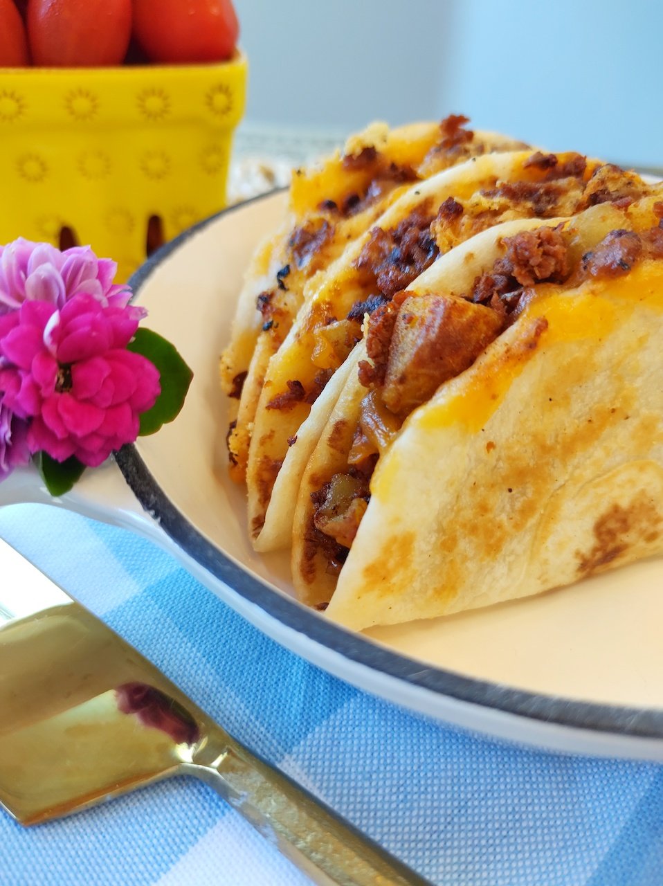 Soyrizo Potato Hash Quesadillas - Vanguard of Hollywood